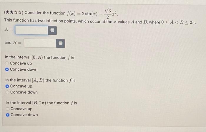 Solved This function has two inflection points, which occur | Chegg.com