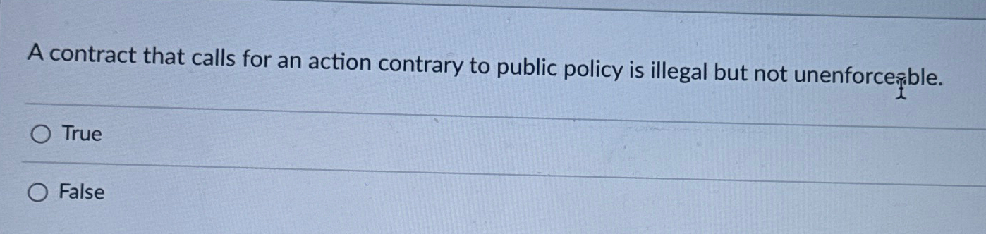 Solved A contract that calls for an action contrary to | Chegg.com