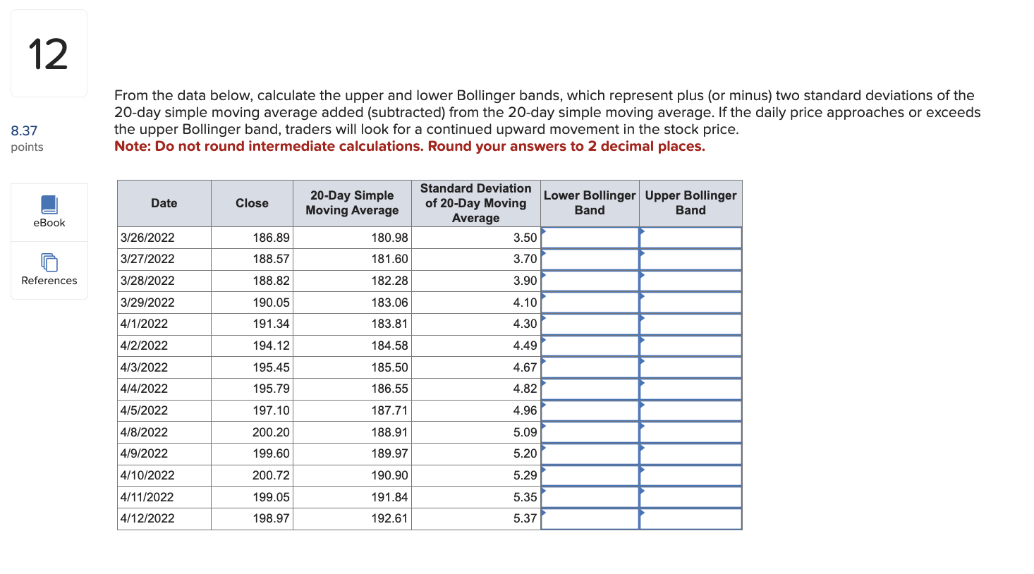 Solved 12From the data below, calculate the upper and lower | Chegg.com