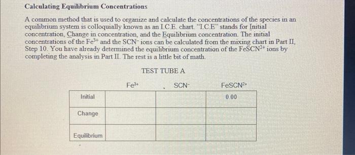 Solved Calculating Equilibrium Concentrations A common | Chegg.com