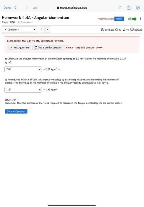 Solved Calculate the angular momentum of an ice skater | Chegg.com
