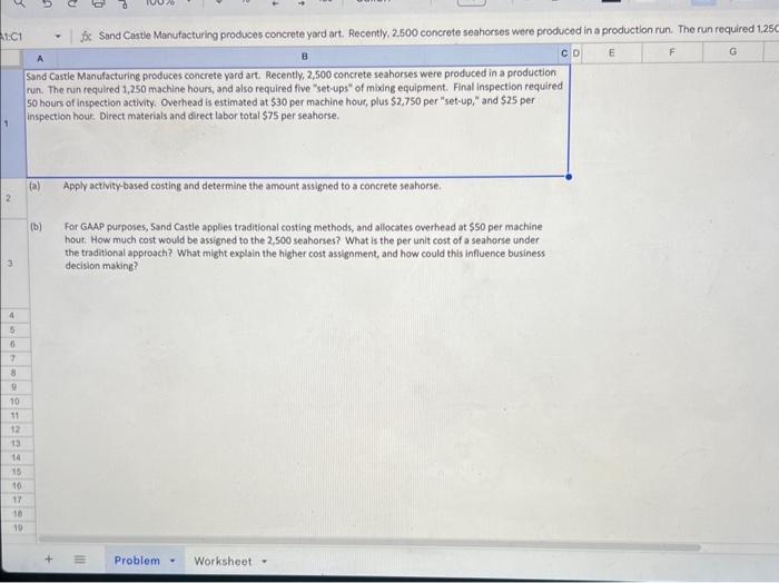 Solved Sand Castle Manufacturing produces concrete yard art. | Chegg.com