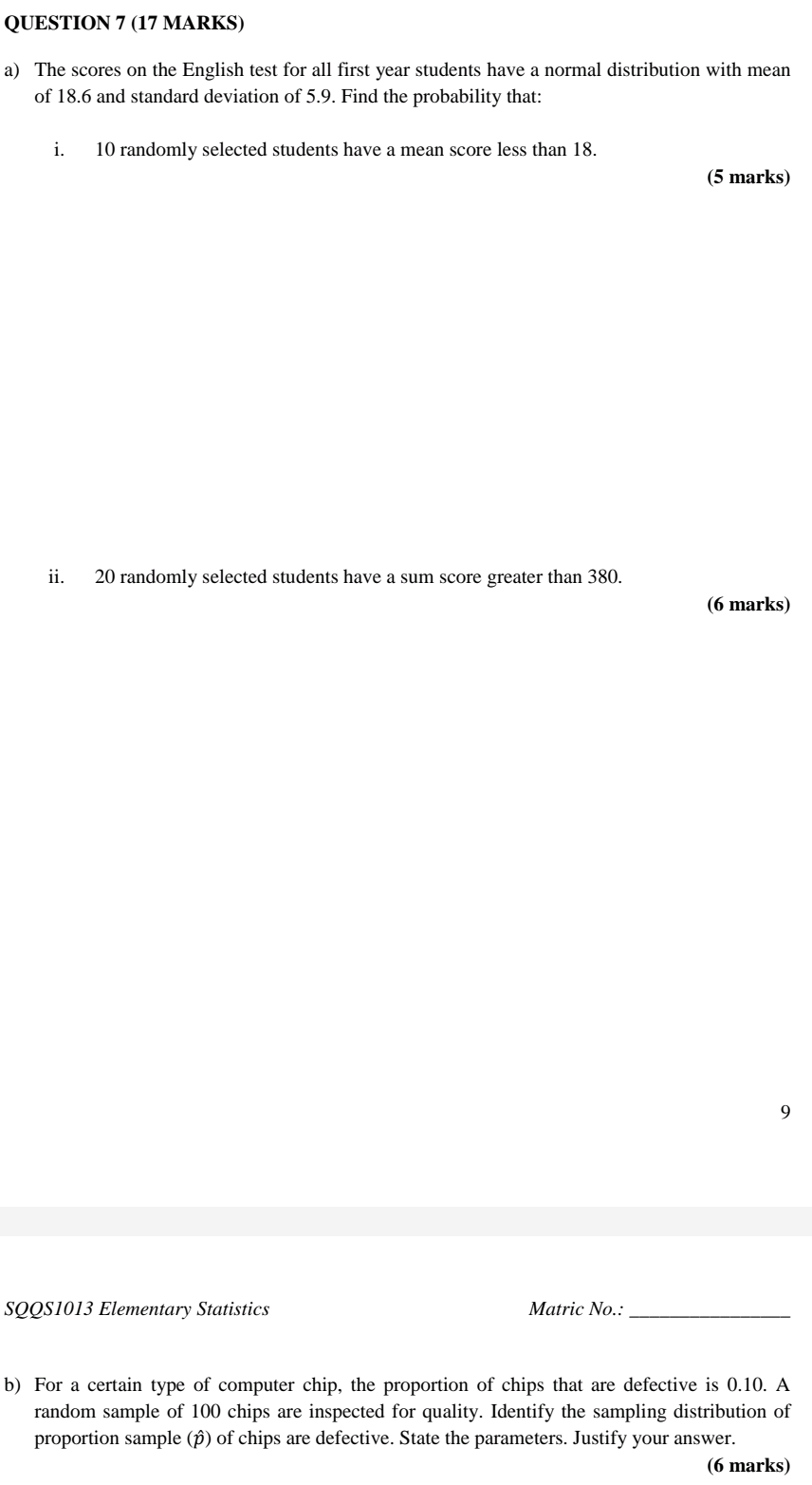 Solved a) The scores on the English test for all first year | Chegg.com