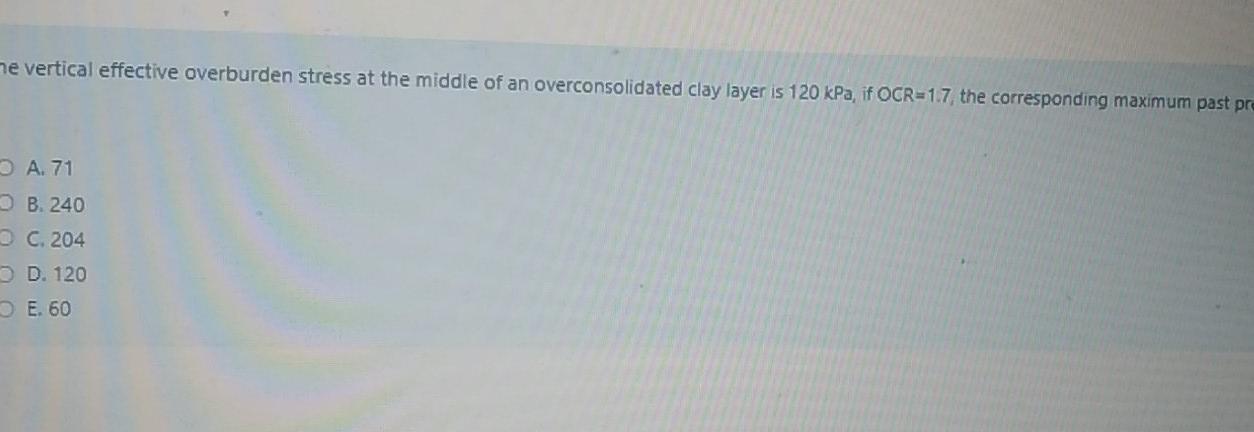 Solved me vertical effective overburden stress at the middle | Chegg.com