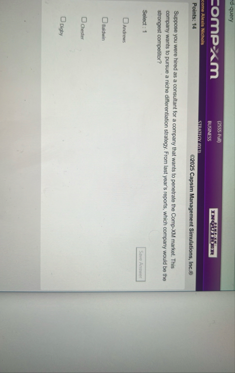 Solved rd-queryomp*xm(255S-Fuli)BUSINESScome Alexis | Chegg.com