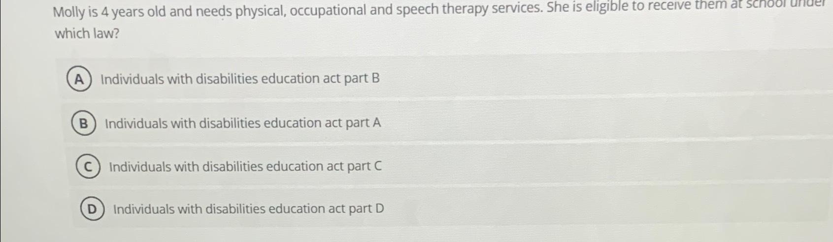 Solved Molly is 4 ﻿years old and needs physical, | Chegg.com