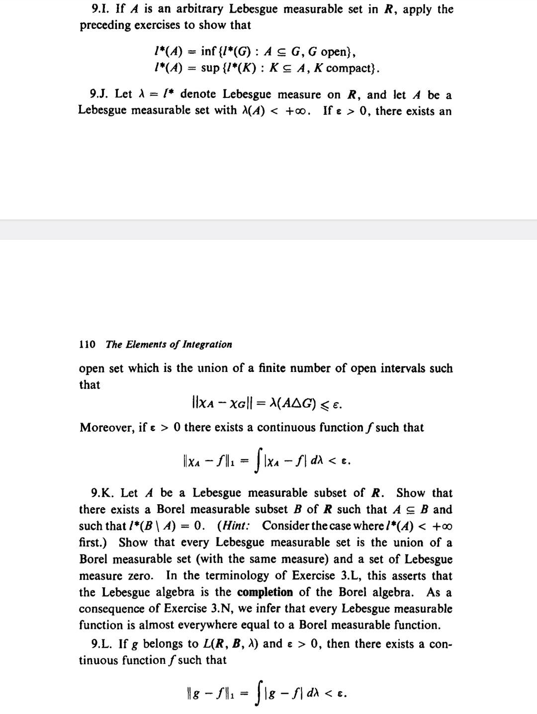 Solved 9.I. If A is an arbitrary Lebesgue measurable set in | Chegg.com