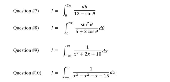 Solved Evaluate the following integrals using Cauchy Residue | Chegg.com