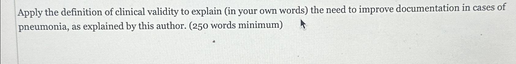 Solved A best practice is to always query for pneumonia | Chegg.com