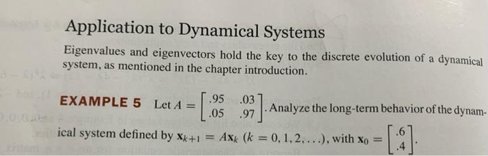 Solved Application To Dynamical Systems Eigenvalues And