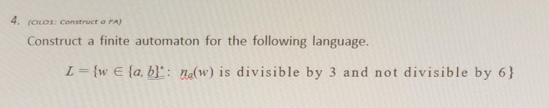 Solved 4. (CILON: construct a FA) Construct a finite | Chegg.com