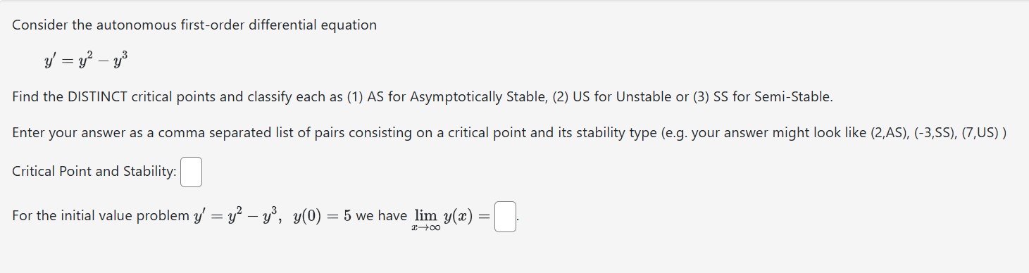 Solved Consider the autonomous first-order differential | Chegg.com