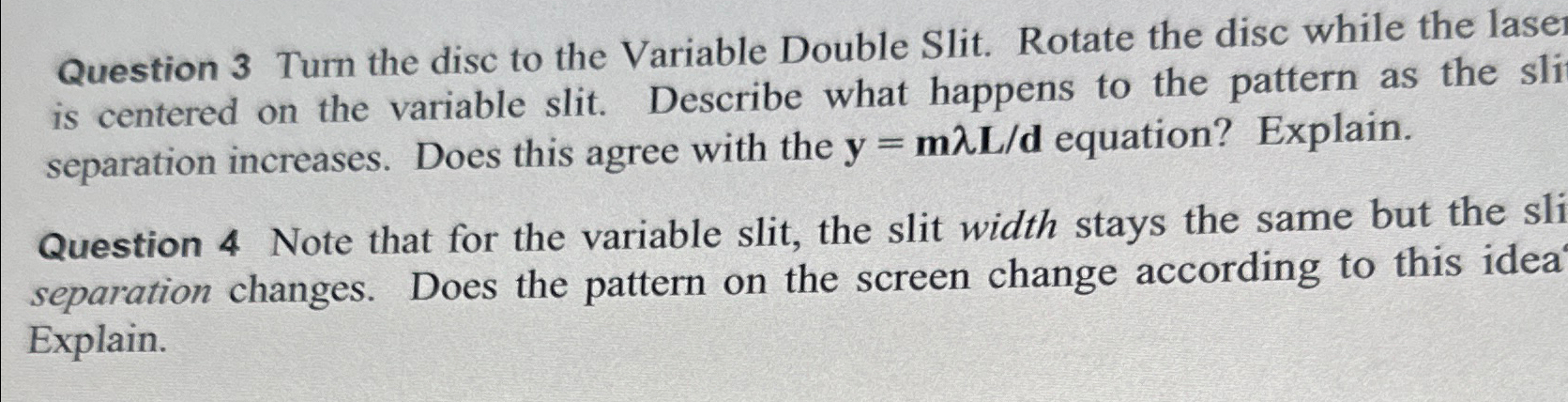 Solved Question 3 ﻿Turn the disc to the Variable Double | Chegg.com
