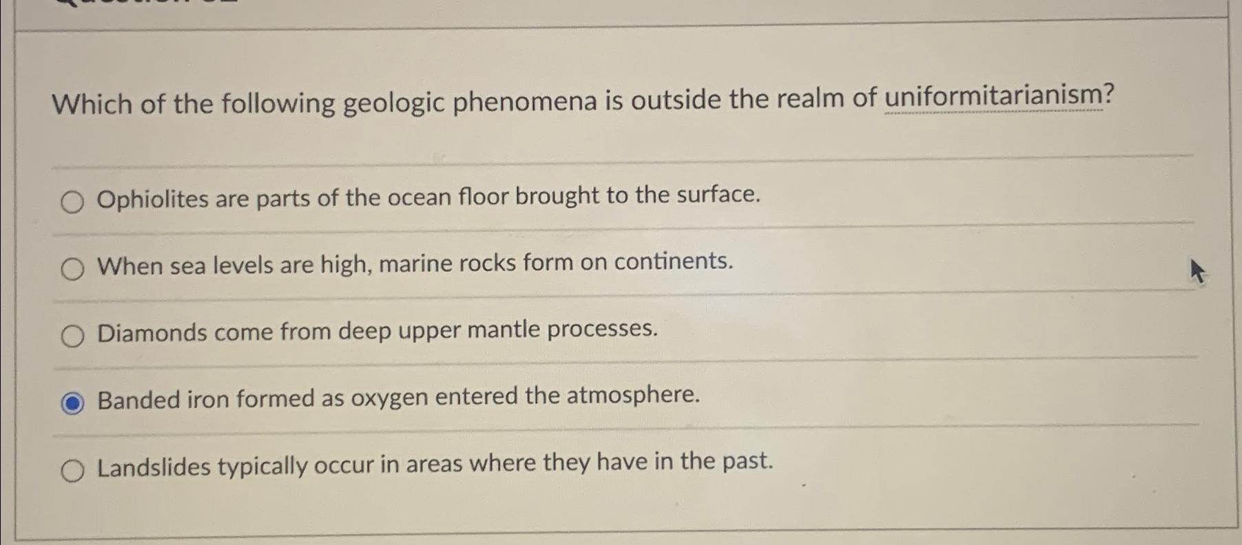 Solved Which of the following geologic phenomena is outside | Chegg.com