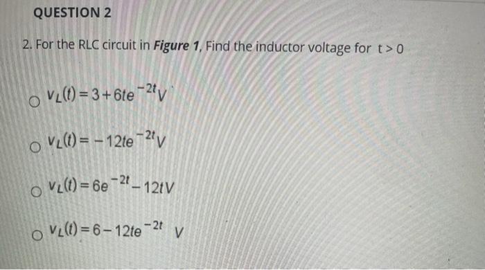 Solved The RLC circuit shown in Figure 1 is at a steady | Chegg.com