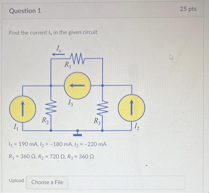 Solved Find the current Ix in the given circuit l1=190 | Chegg.com