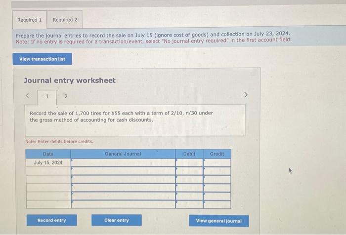 Solved Prepare the journal entries to record the sale on | Chegg.com