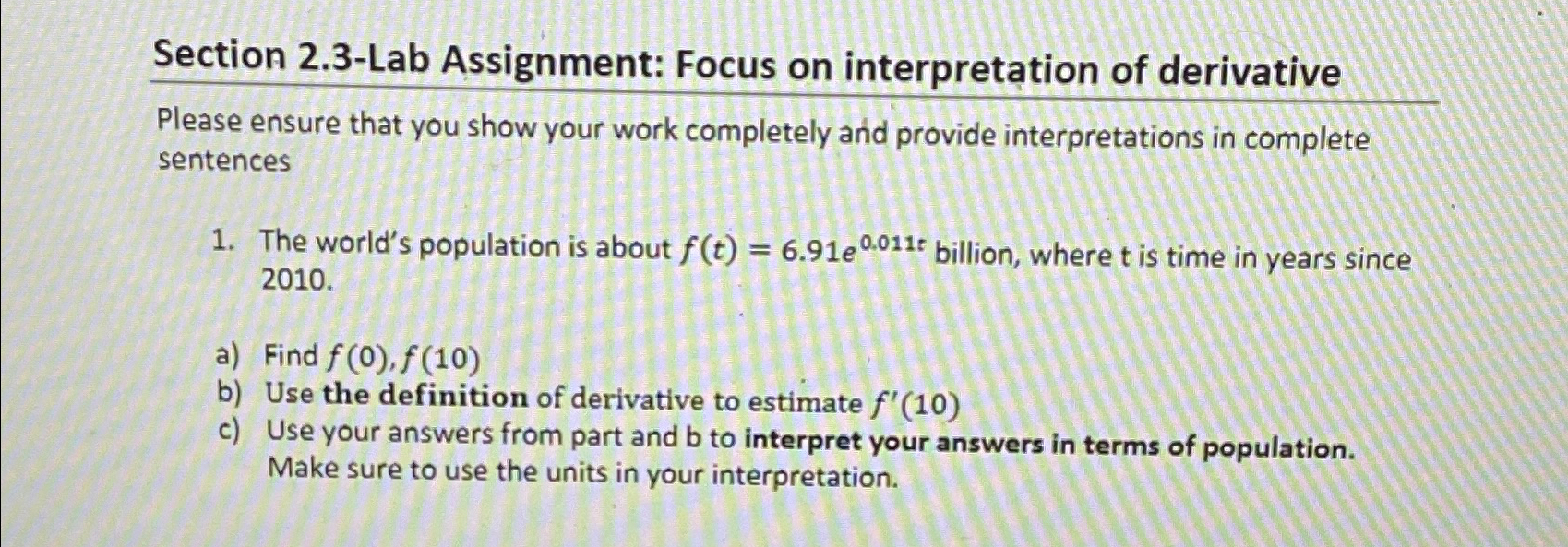 Solved Section 2.3-Lab Assignment: Focus on interpretation | Chegg.com