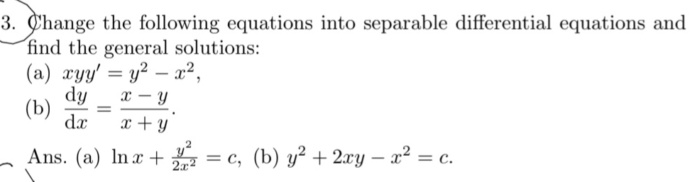 Solved Whange the following equations into separable | Chegg.com
