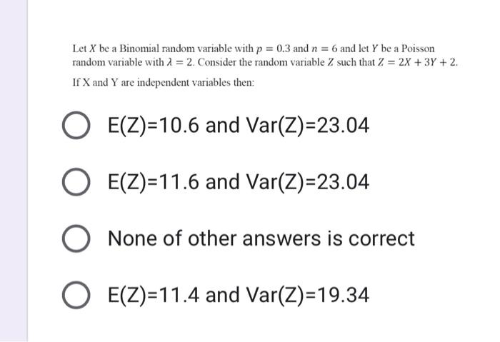 Let X be a Binomial random variable with p=0.3 and | Chegg.com