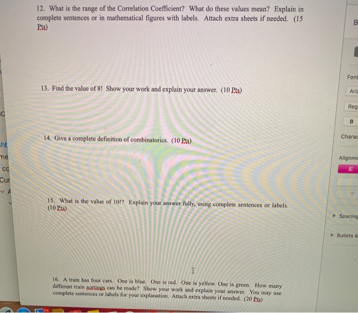 Solved 12. What is the range of the Correlation Coefficient? | Chegg.com
