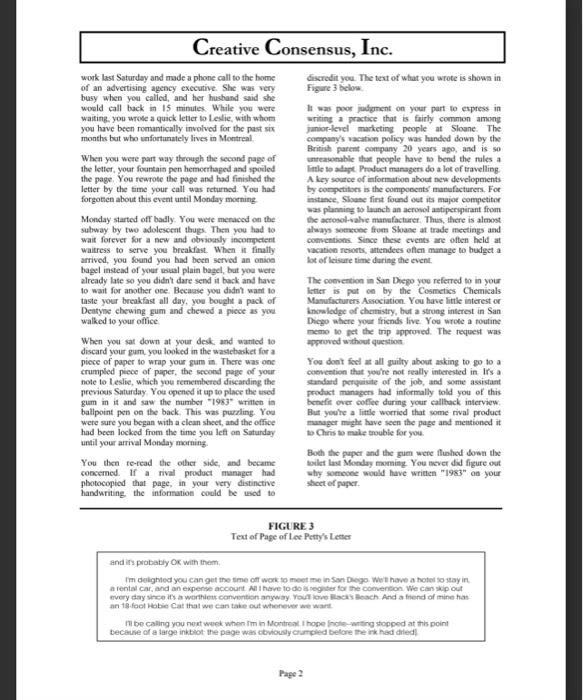 Solved Creative Consensus, Inc. box 473, HCR 33, Spruce | Chegg.com