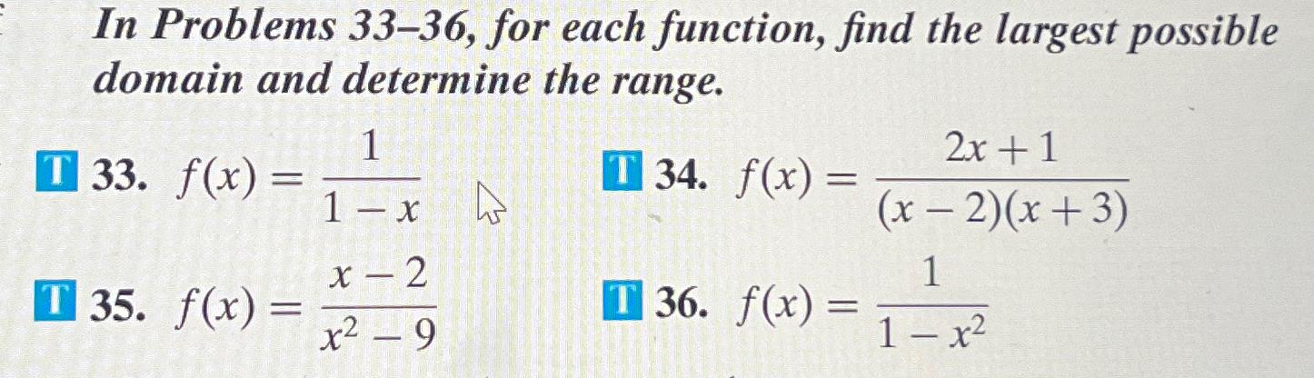 Solved In Problems 33 36 ﻿for Each Function Find The