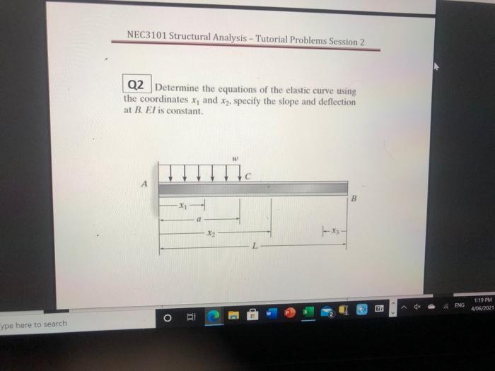 Solved NEC3101 Structural Analysis - Tutorial Problems | Chegg.com