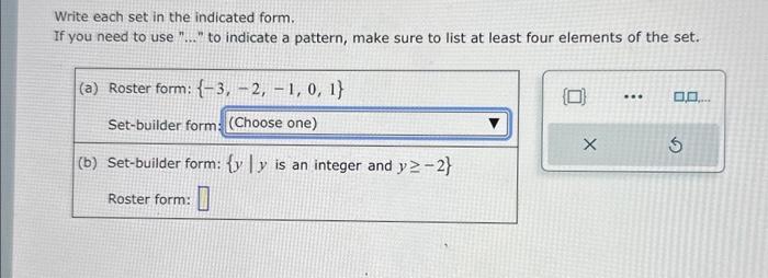 Solved Write each set in the indicated form. If you need to | Chegg.com