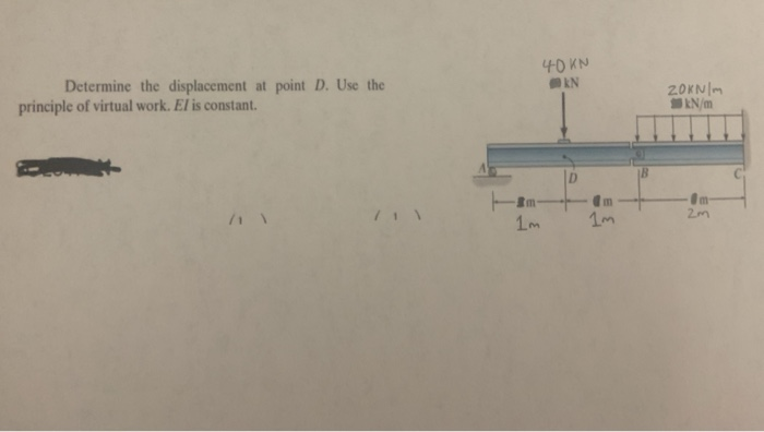 Solved 40KN EN Determine the displacement at point D. Use | Chegg.com