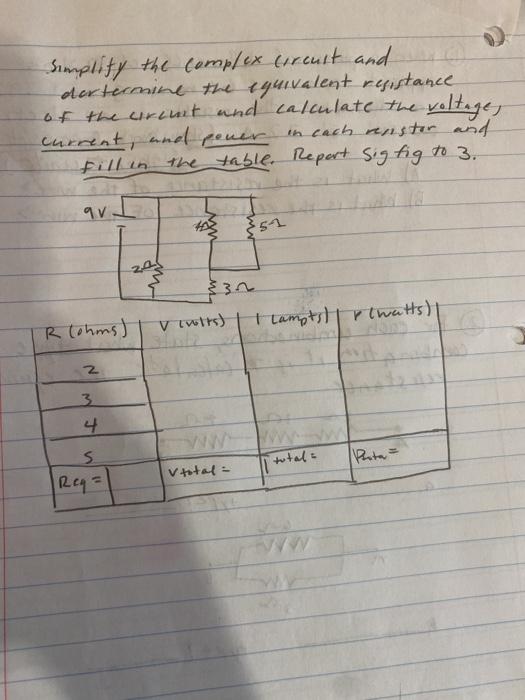 Solved semplify the complex circuit and determine the | Chegg.com