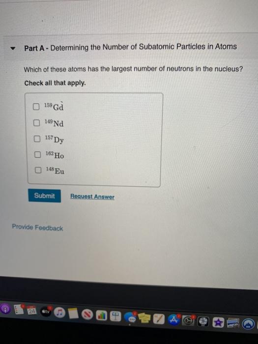 Solved Part A - Determining the Number of Subatomic | Chegg.com
