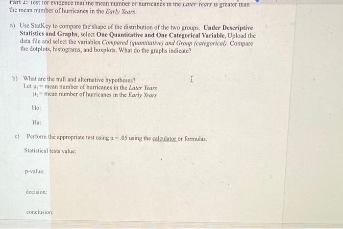 Solved Part 1: Use the summary statistics and a calculator | Chegg.com