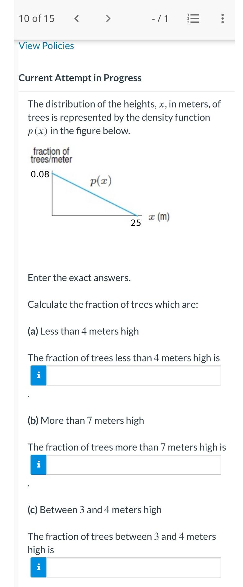 Solved 10 ﻿of 15-1View PoliciesCurrent Attempt in | Chegg.com