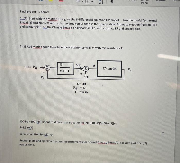 Solved 1. (1) Start with the Matlab listing for the 6 | Chegg.com