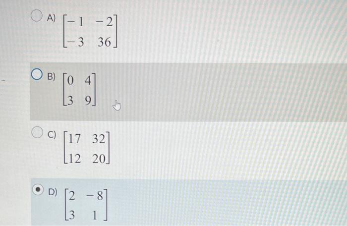 Solved What is the difference of the following two matrices? | Chegg.com