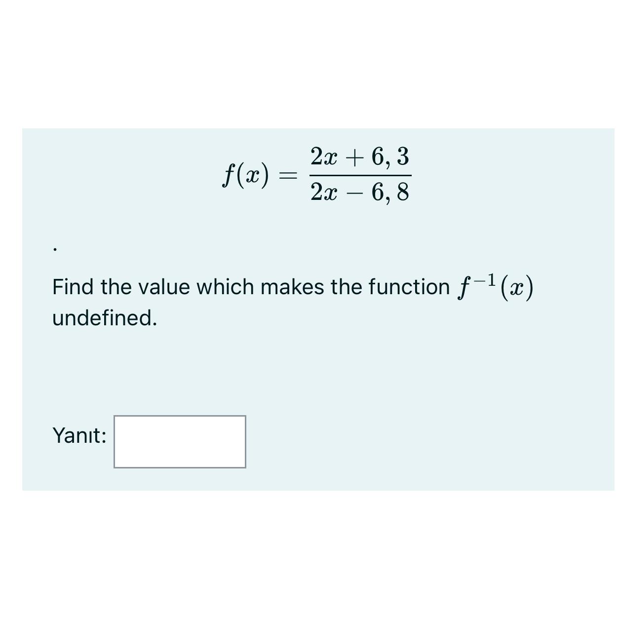 Solved f(x)=2x+6,32x-6,8Find the value which makes the | Chegg.com