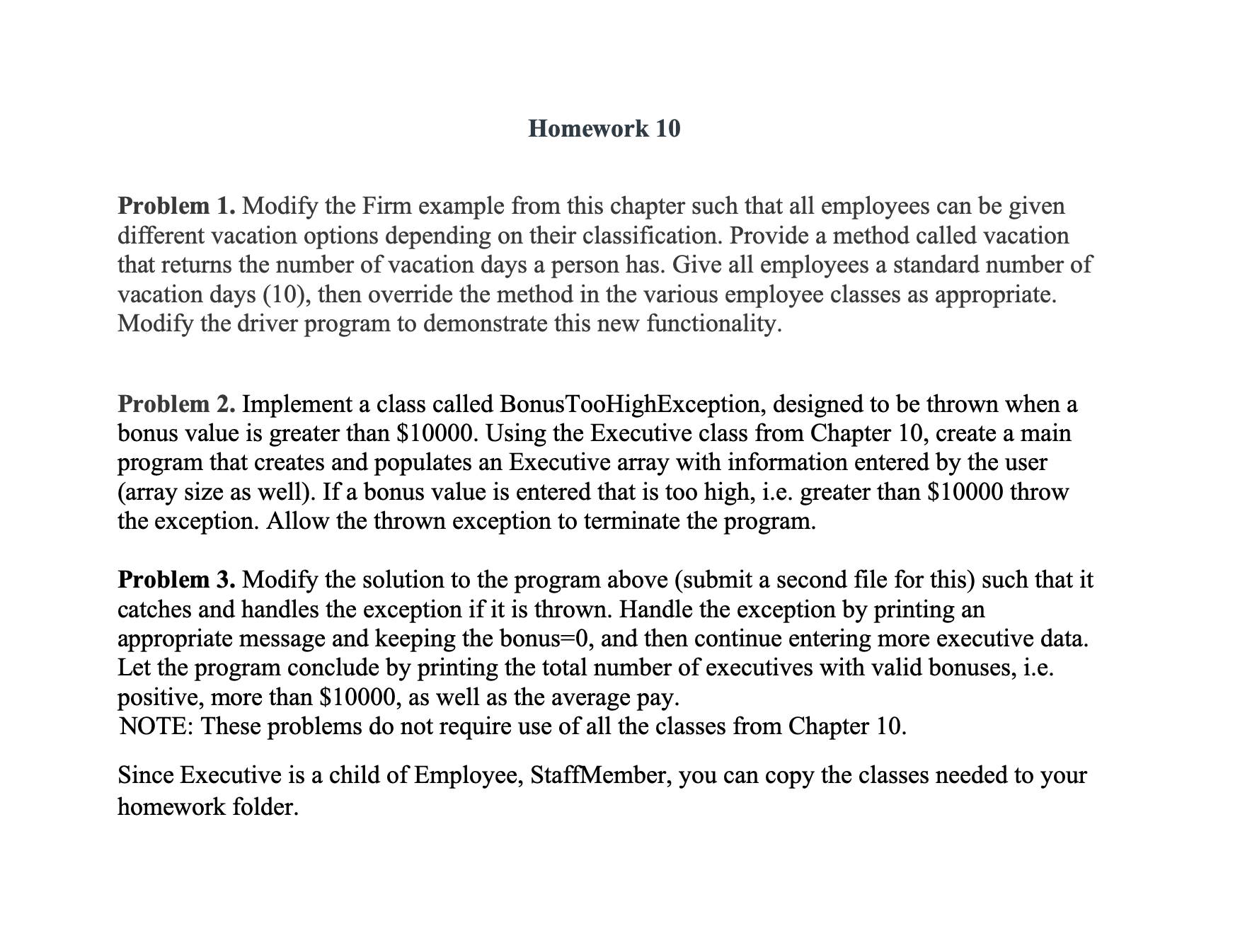 Solved Homework 10Problem 1. ﻿Modify the Firm example from | Chegg.com