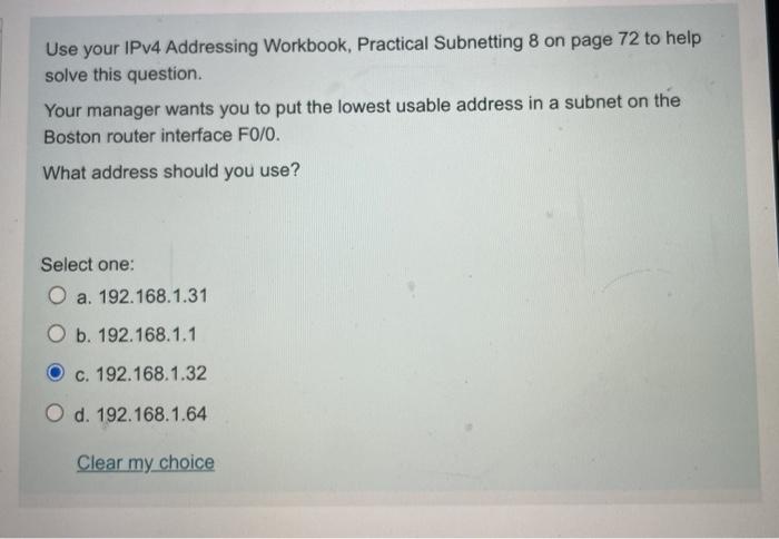 Solved Use your IPv4 Addressing Workbook, Problem 15 | Chegg.com