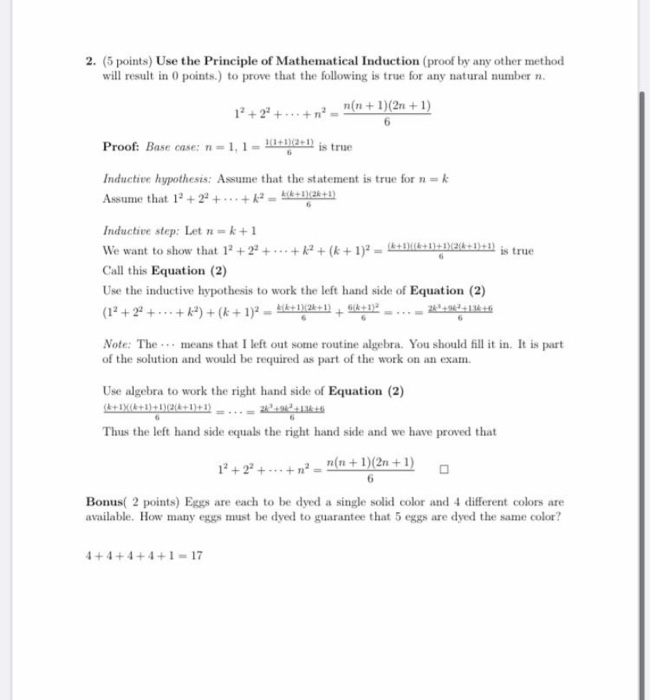 Solved 2. (5 points) Use the Principle of Mathematical | Chegg.com