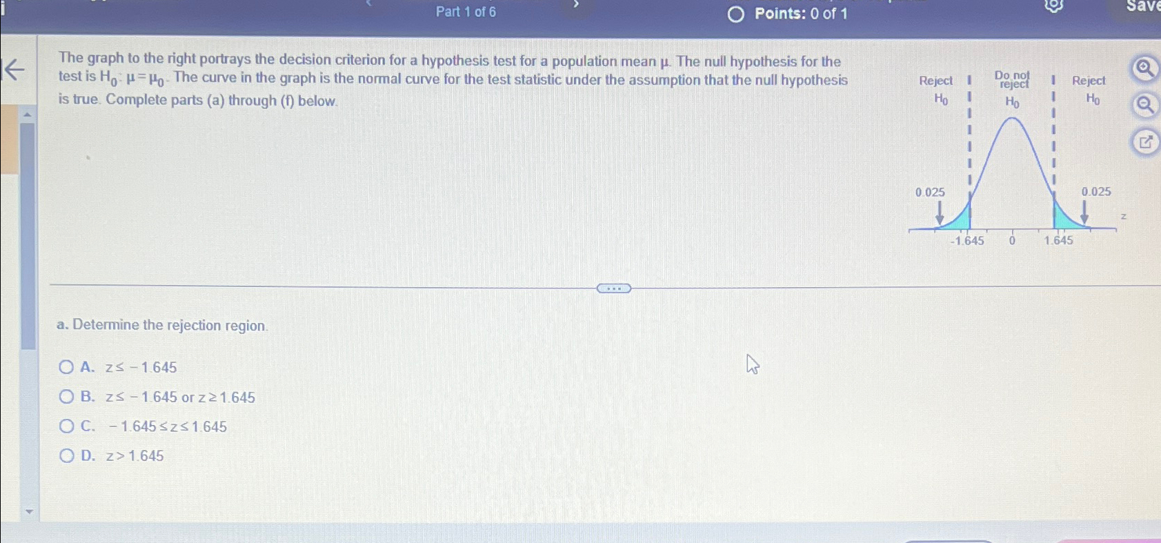 Solved Part 1 ﻿of 6Points: 0 ﻿of 1The graph to the right | Chegg.com