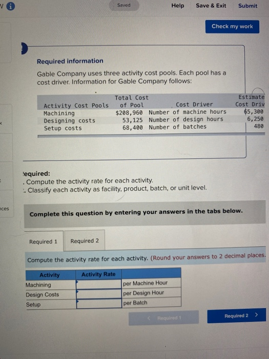 Solved saved Saved Help Save & Exit Submit Check my work | Chegg.com
