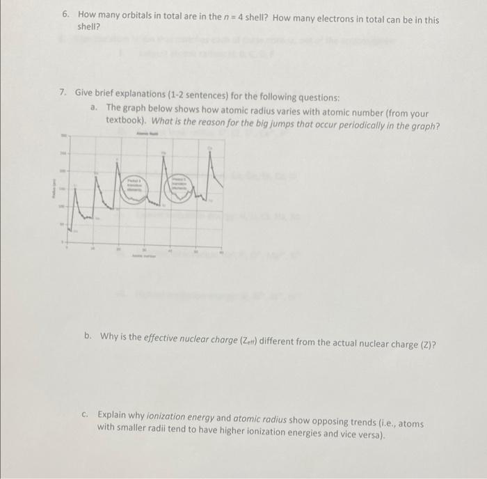 Solved 6. How many orbitals in total are in the n = 4 shell? | Chegg.com