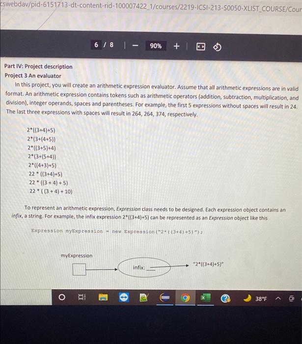 Project 3 An evaluatorIn this project, you will | Chegg.com
