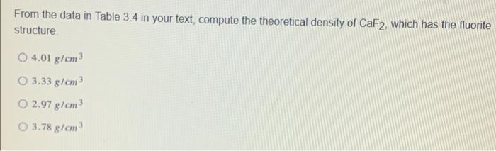 Solved From the data in Table 3.4 in your text, compute the | Chegg.com