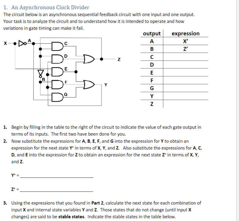 Solved 1. ﻿An Asynchronous Clock Divider The circuit below | Chegg.com
