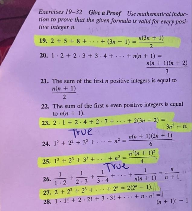 Solved Exercises 19-32 Give a Proof Use mathematical | Chegg.com