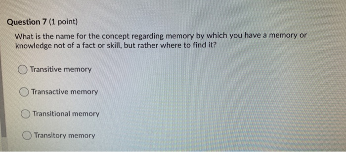 Solved Question 7 (1 point) What is the name for the concept | Chegg.com
