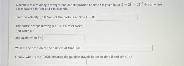 Solved A particle moves along a straight line and its | Chegg.com