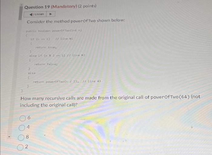 Solved If a recursive method does not simplify the | Chegg.com